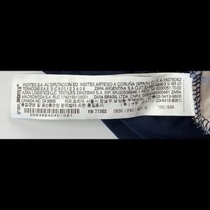 Zara | Tops | Zara Wb Collection Top S Navy Multi 34 Sleeve | Poshmark